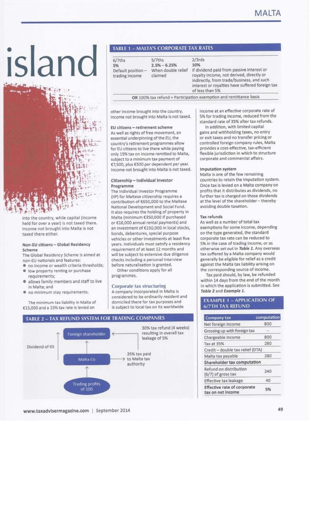 Tax Adviser - Chartered Institute of Taxation - Malta Editorial Special ...