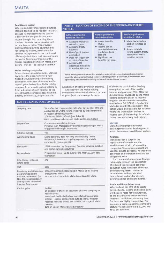 Tax Adviser - Chartered Institute of Taxation - Malta Editorial Special ...