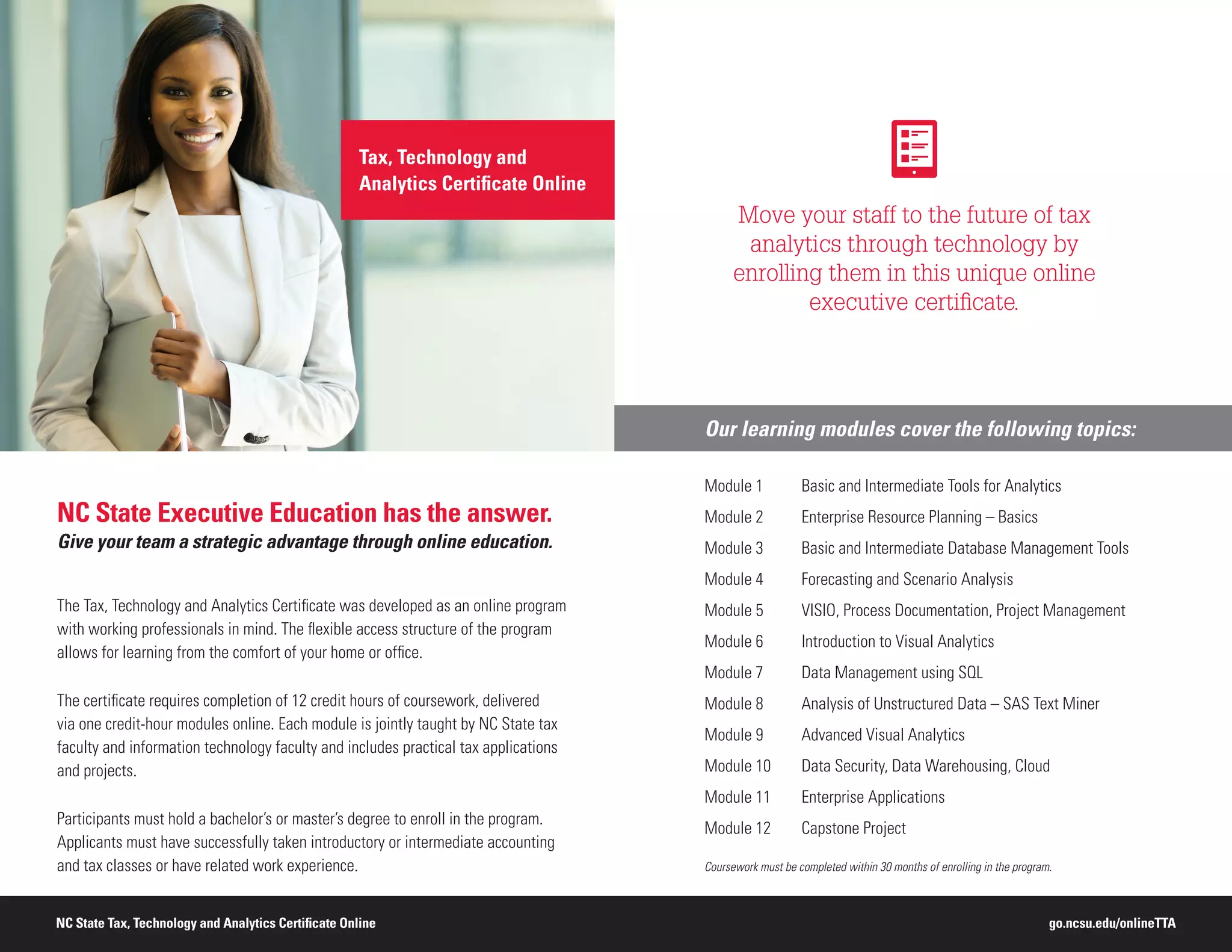 NC State University- Tax Analytics Course | PDF