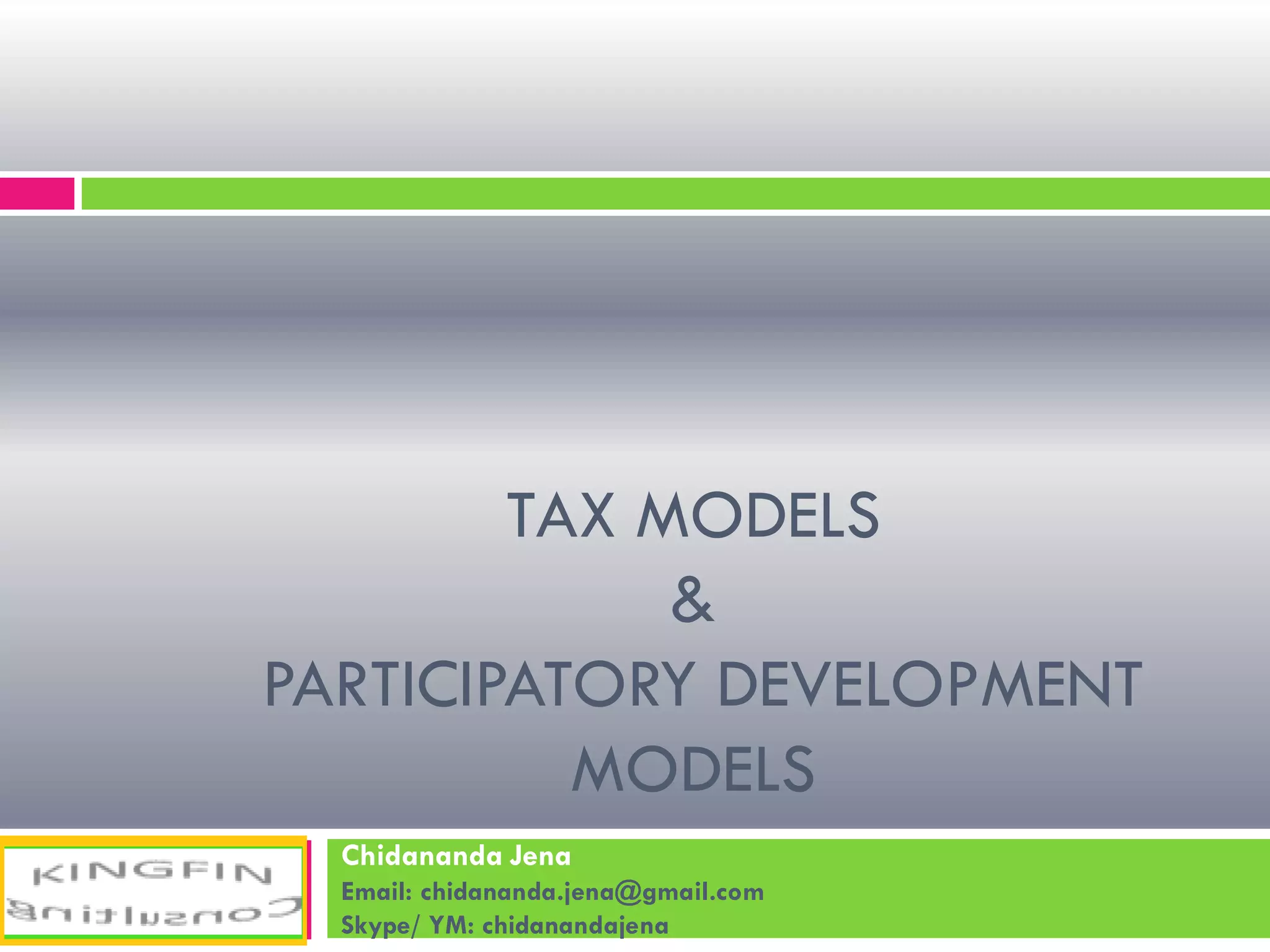 Tax and participatory development models _ Jena | PPT