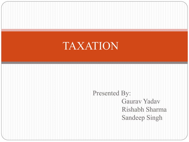 Taxation | PPTX