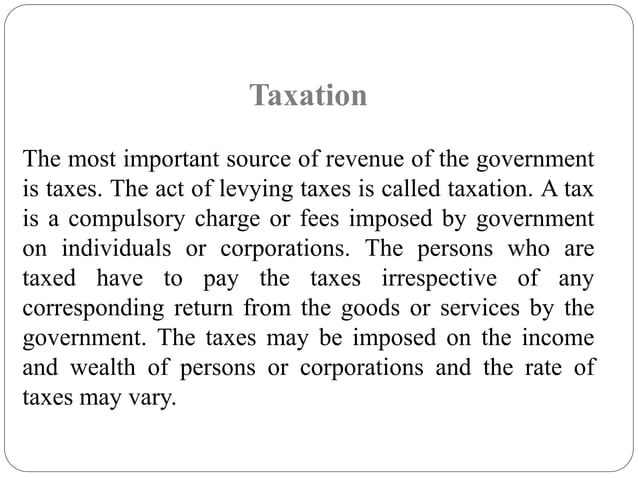Taxation | PPTX