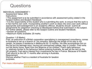 Taxation @MyAssignmentmenthelp.com