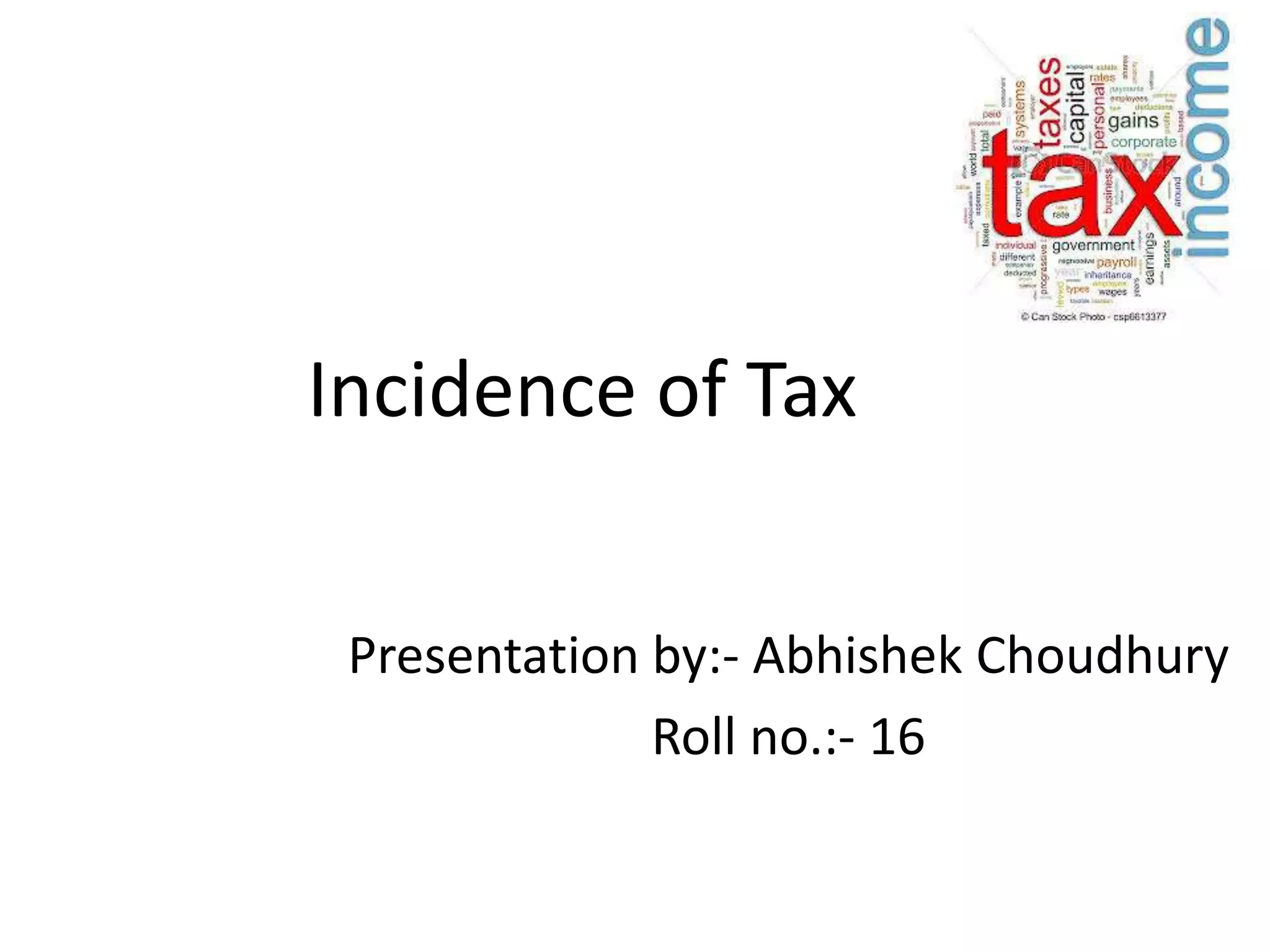 Incidence of Tax | PPTX