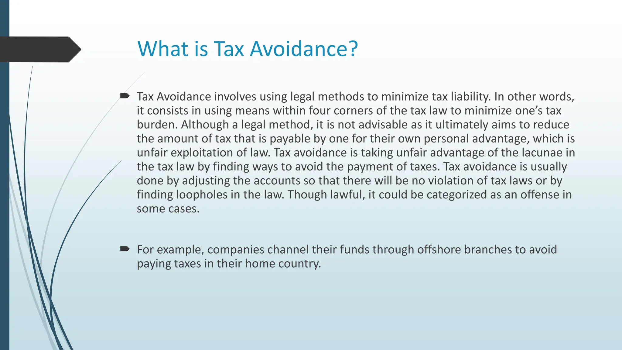 taxation abhishek tax avoidance vs tax evasionpptx | PPTX