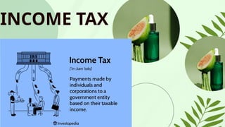 TAXATION, Types of taxes, calculation of income tax | PPTX