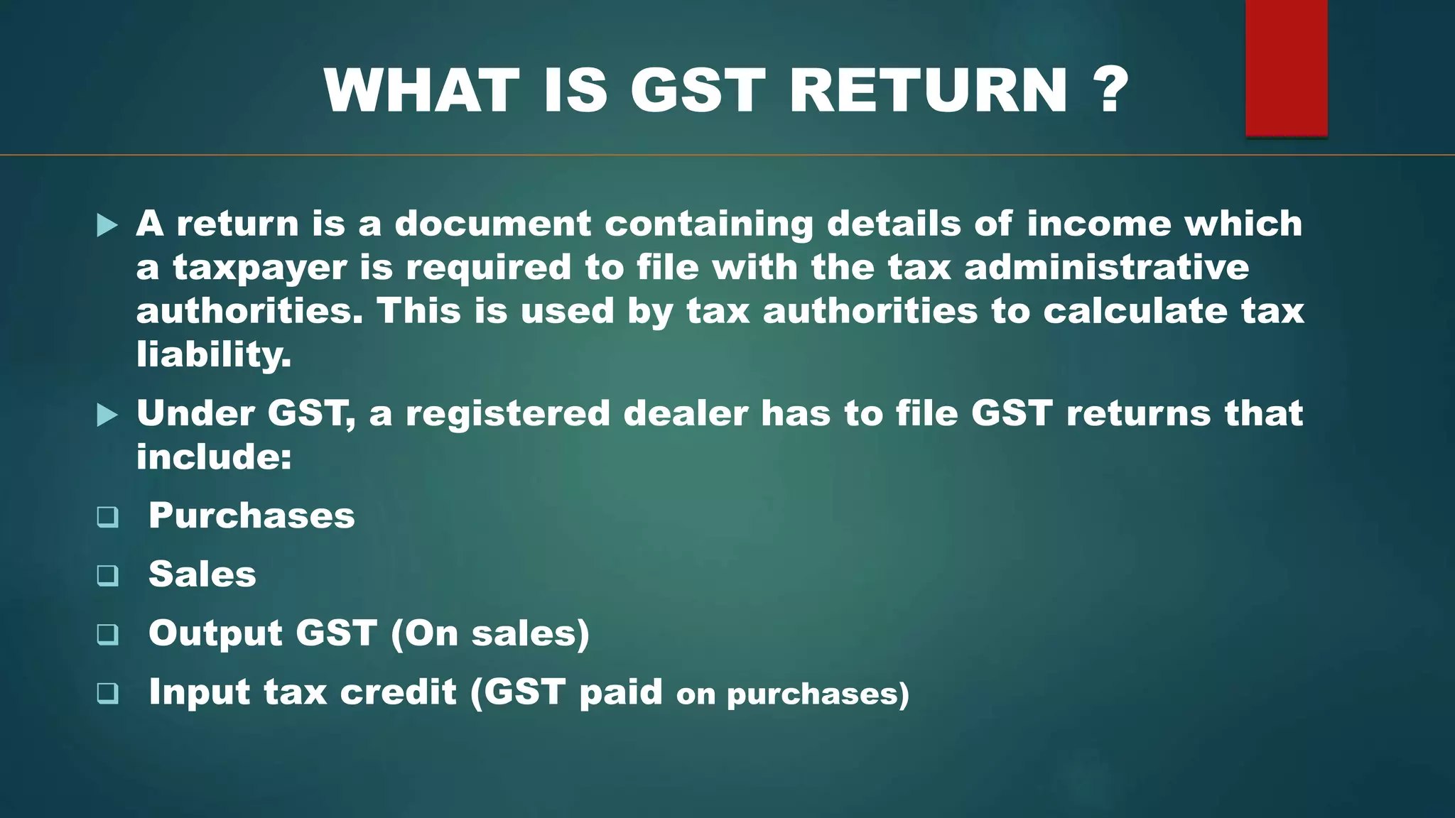 GST RETURNS [ TAXATION ] | PPTX