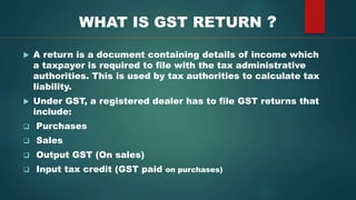 GST RETURNS [ TAXATION ] | PPTX