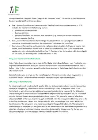 Taxation in the netherlands for expats- foreigners | PDF