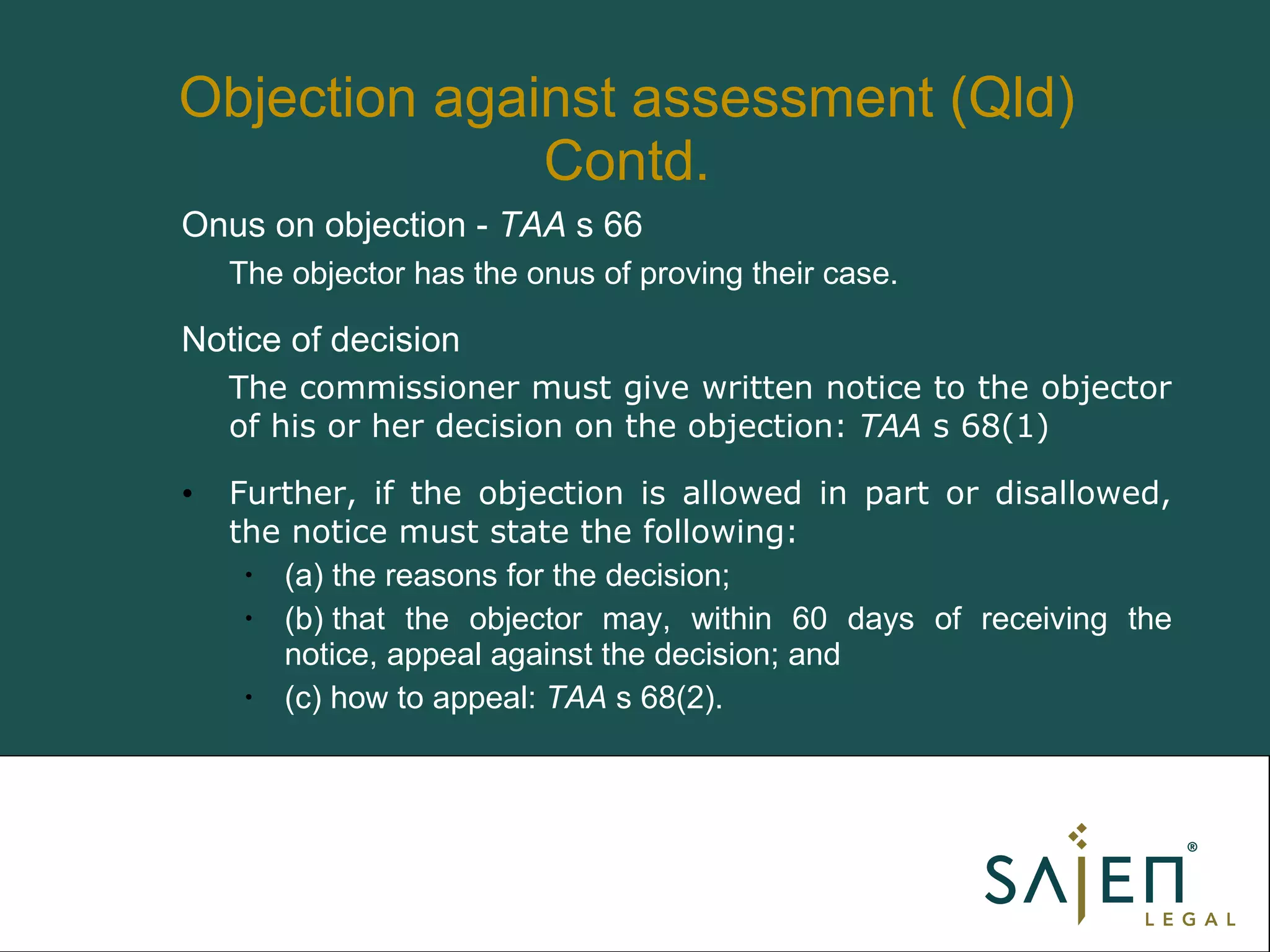 Taxation Objection Ppt Ss 20 Apr2011 | PPT