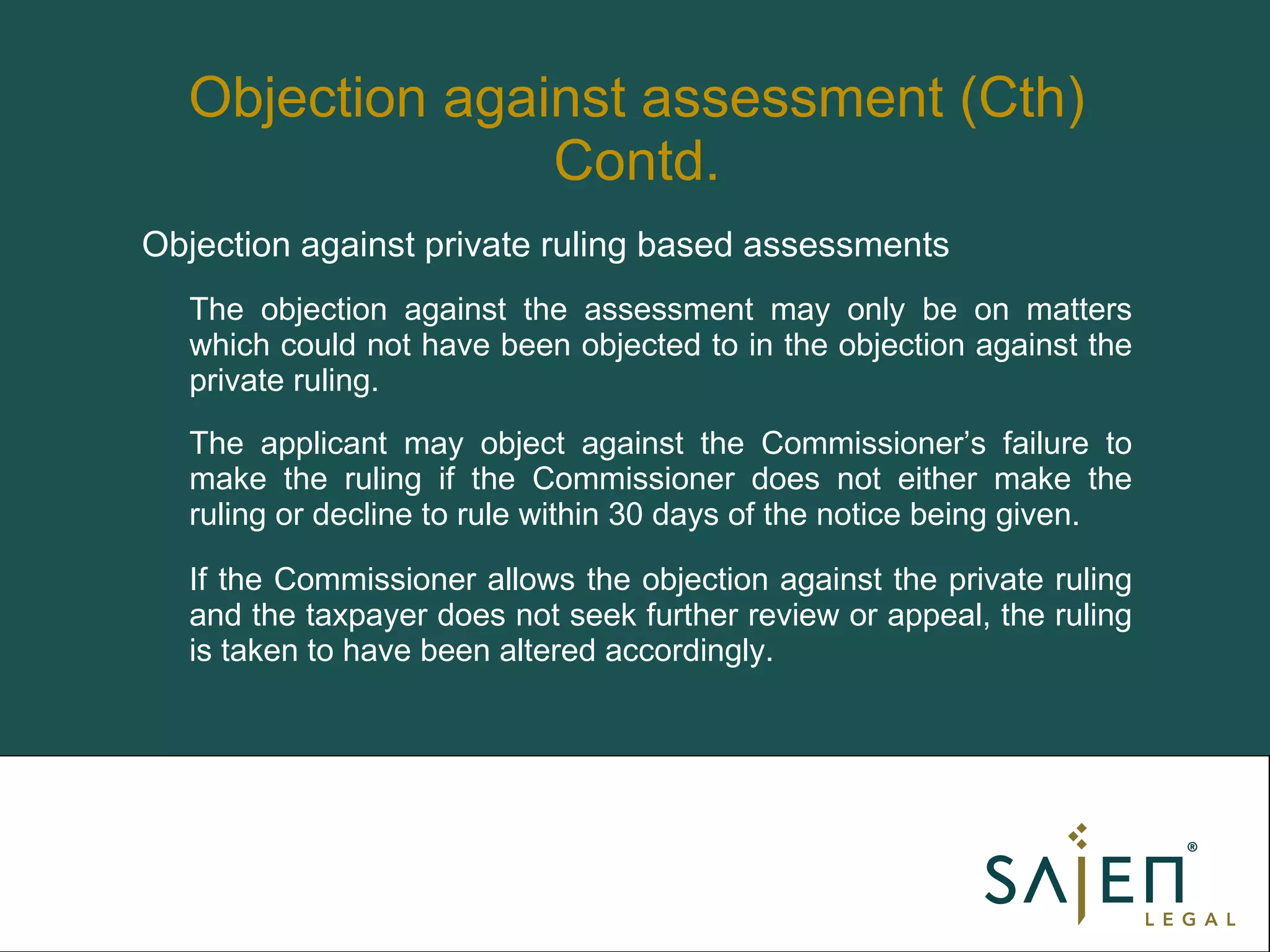 Taxation Objection Ppt Ss 20 Apr2011 | PPT