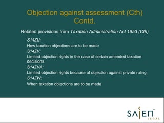 Taxation Objection Ppt Ss 20 Apr2011 | PPT