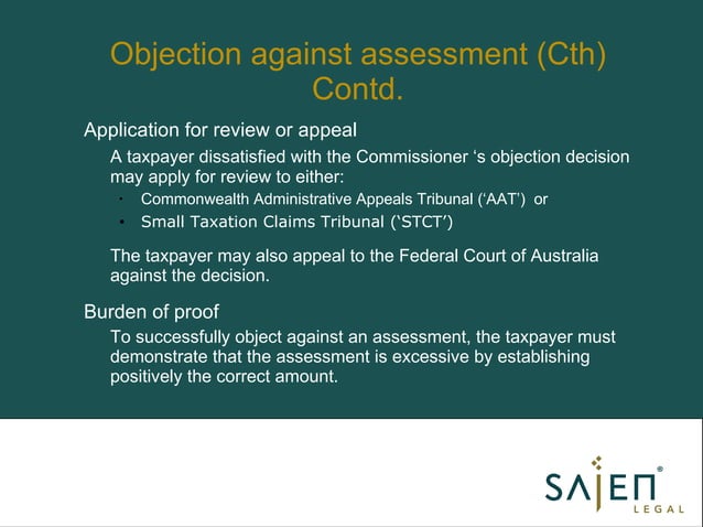 Taxation Objection Ppt Ss 20 Apr2011 | PPT