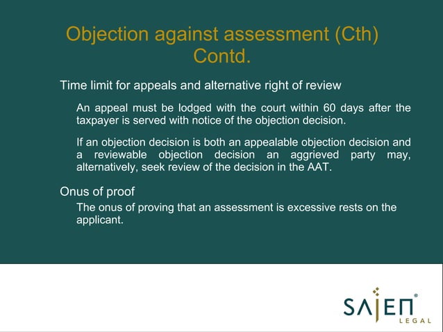 Taxation Objection Ppt Ss 20 Apr2011 | PPT