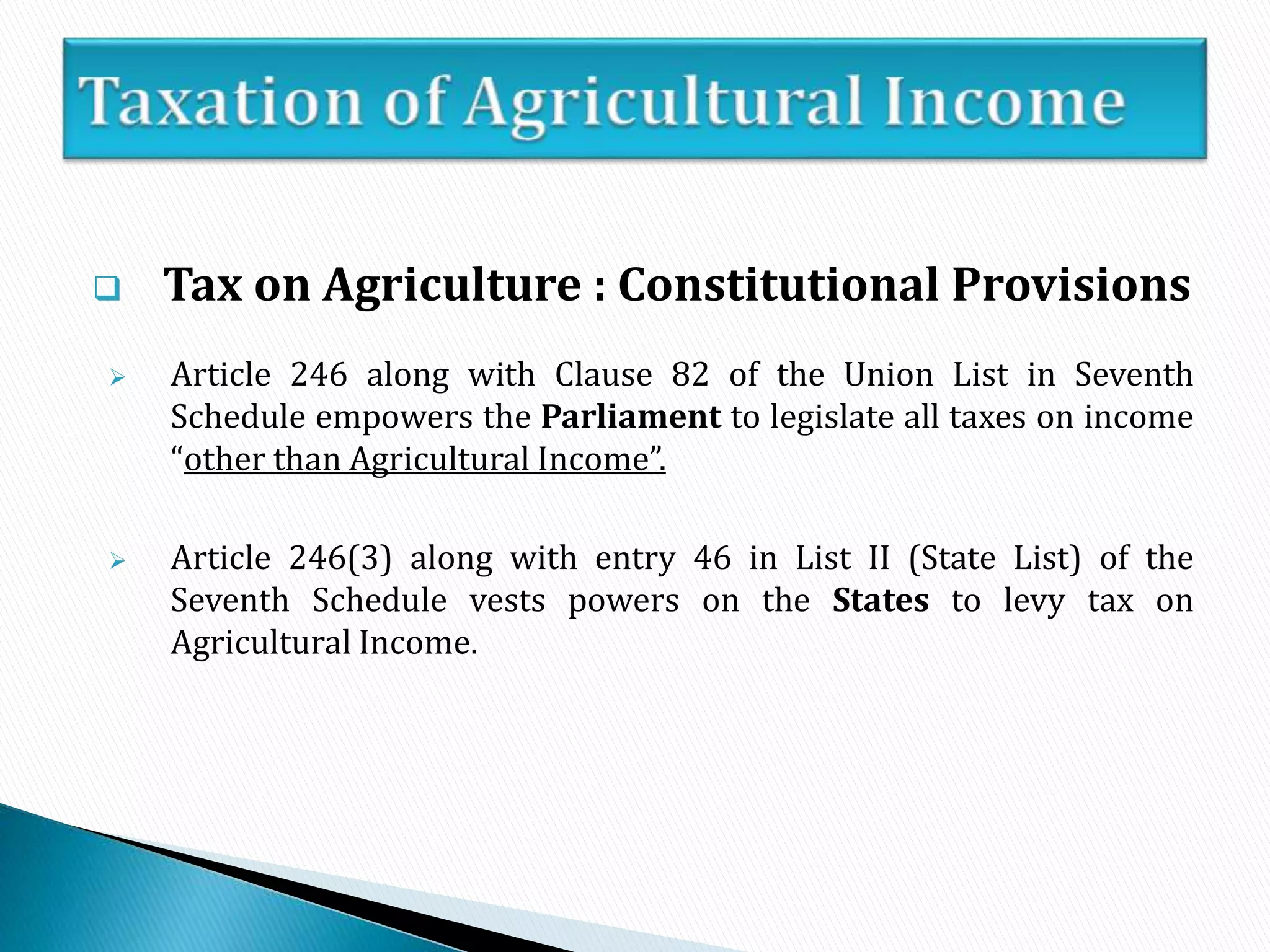 Taxation of agricultural income | PPTX