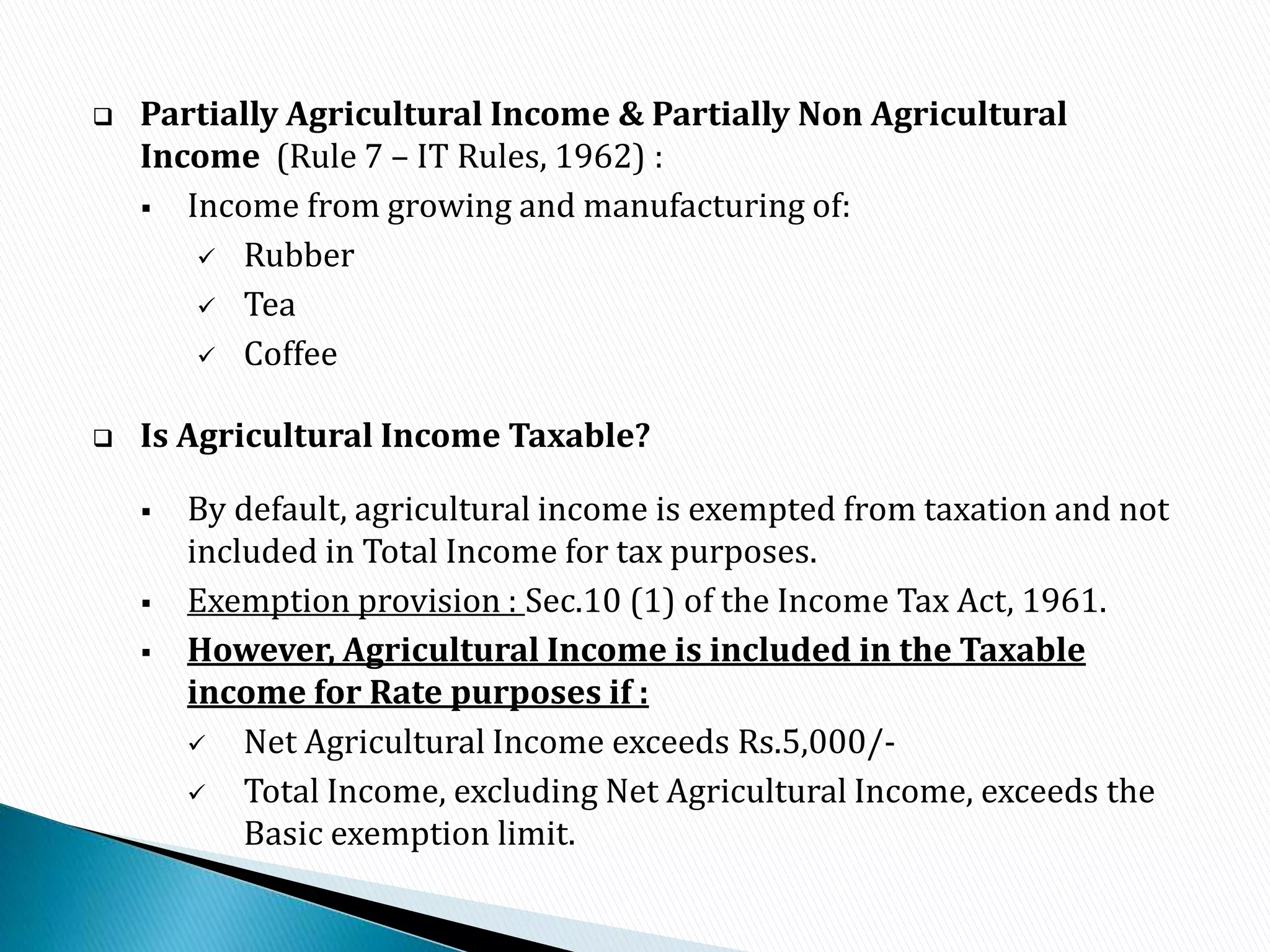 Taxation of agricultural income | PPTX