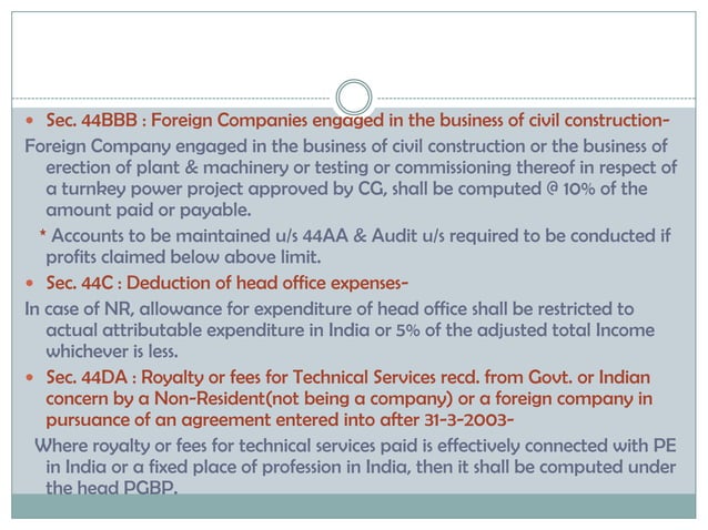 Taxation of Non Residents | PPT