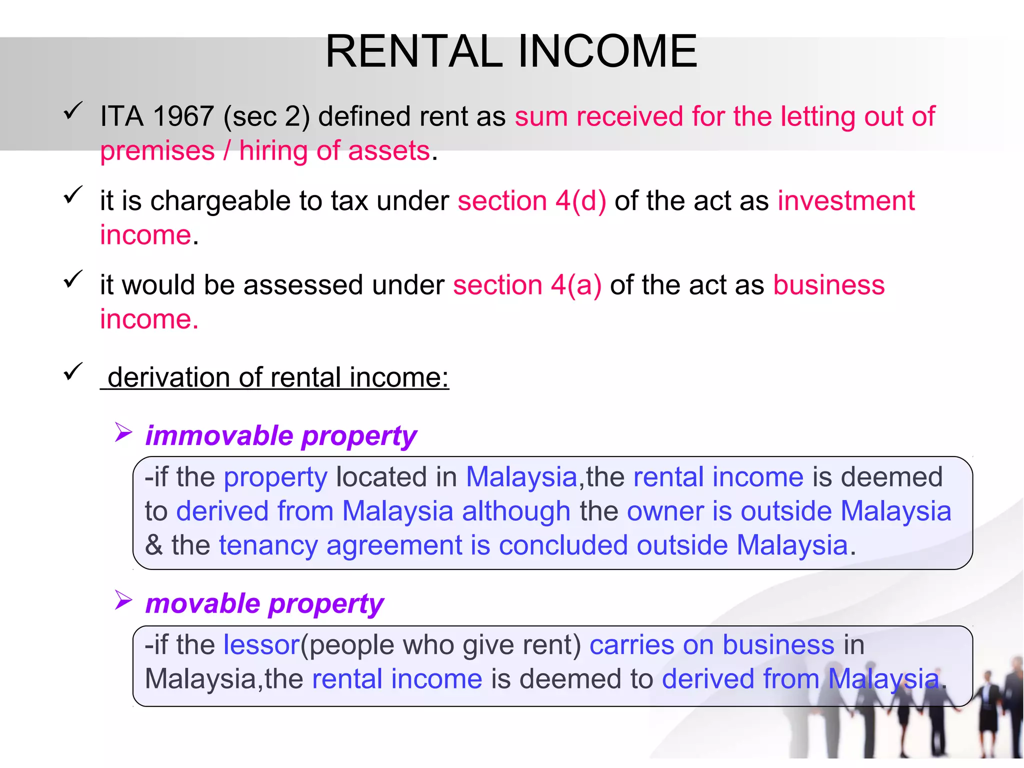 Taxation principles: Dividend, Interest, Rental, Royalty and Other ...