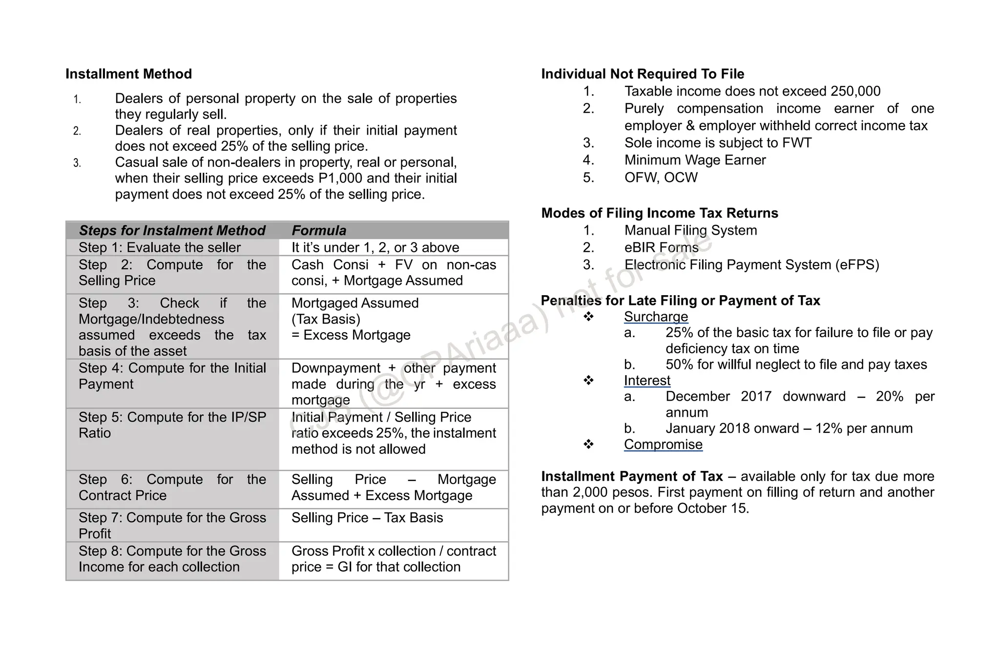 Quick notes in Income Taxation authored by Tabag | PDF
