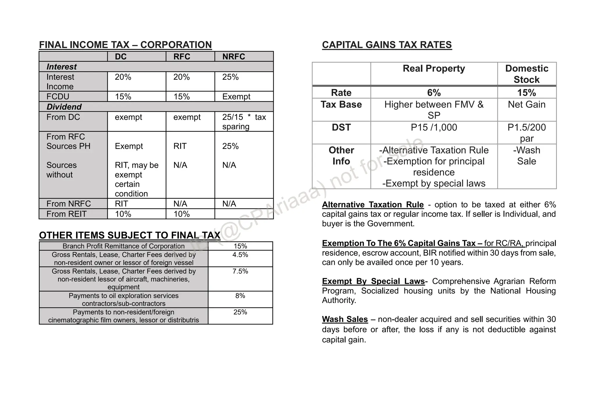 Quick notes in Income Taxation authored by Tabag | PDF