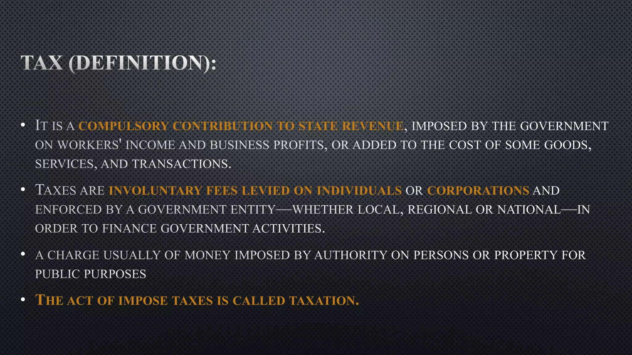 Taxation, types, objectives | PPTX