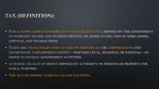 Taxation, types, objectives | PPTX | Business Accounting & Finance ...