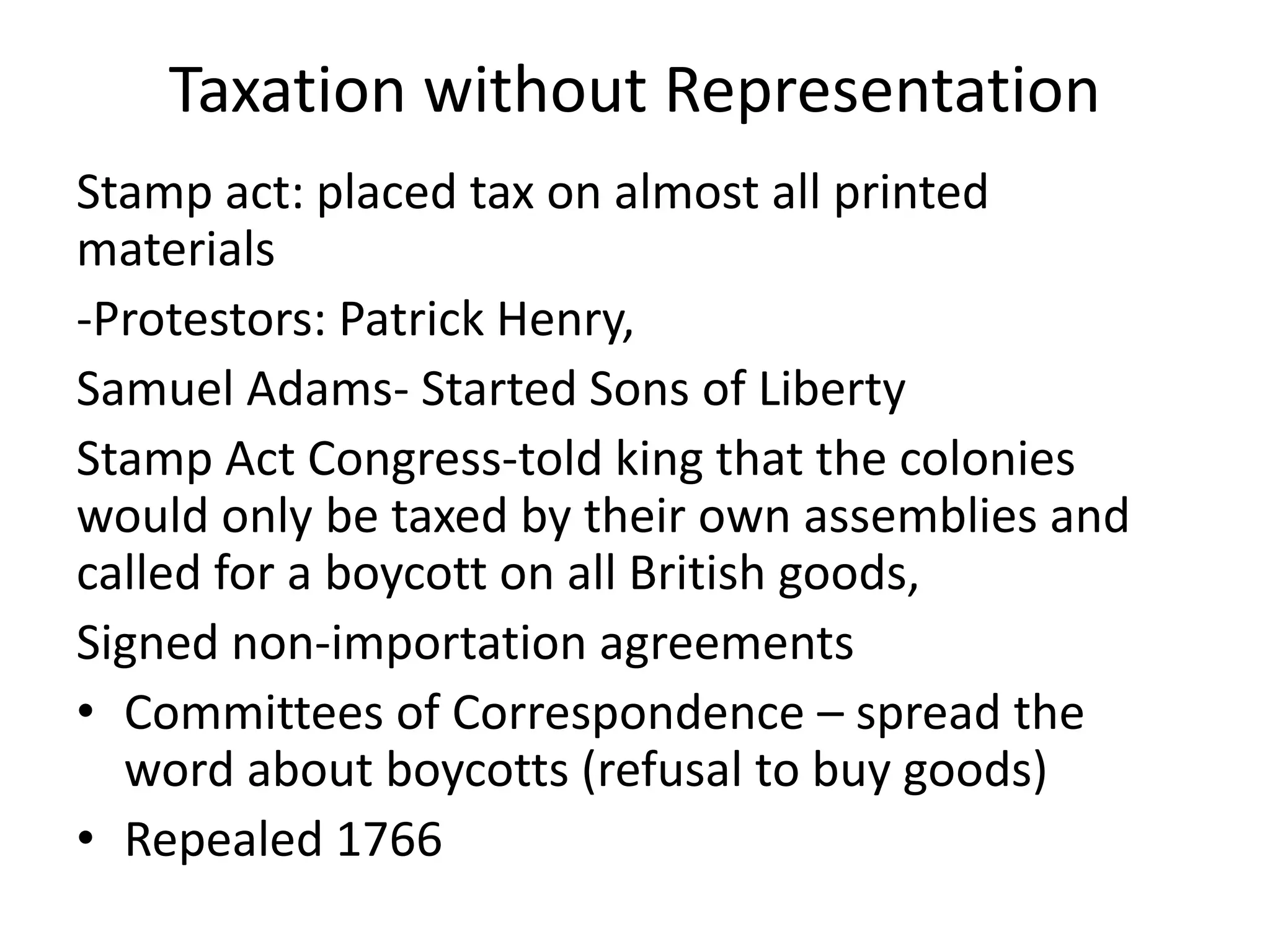 Taxation without representation | PPTX