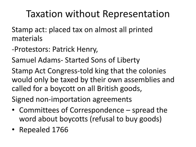 Taxation without representation | PPTX