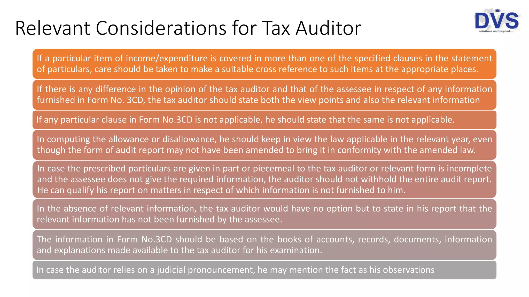 Tax audit report form 3 ca, 3cb and 3cd | PPTX