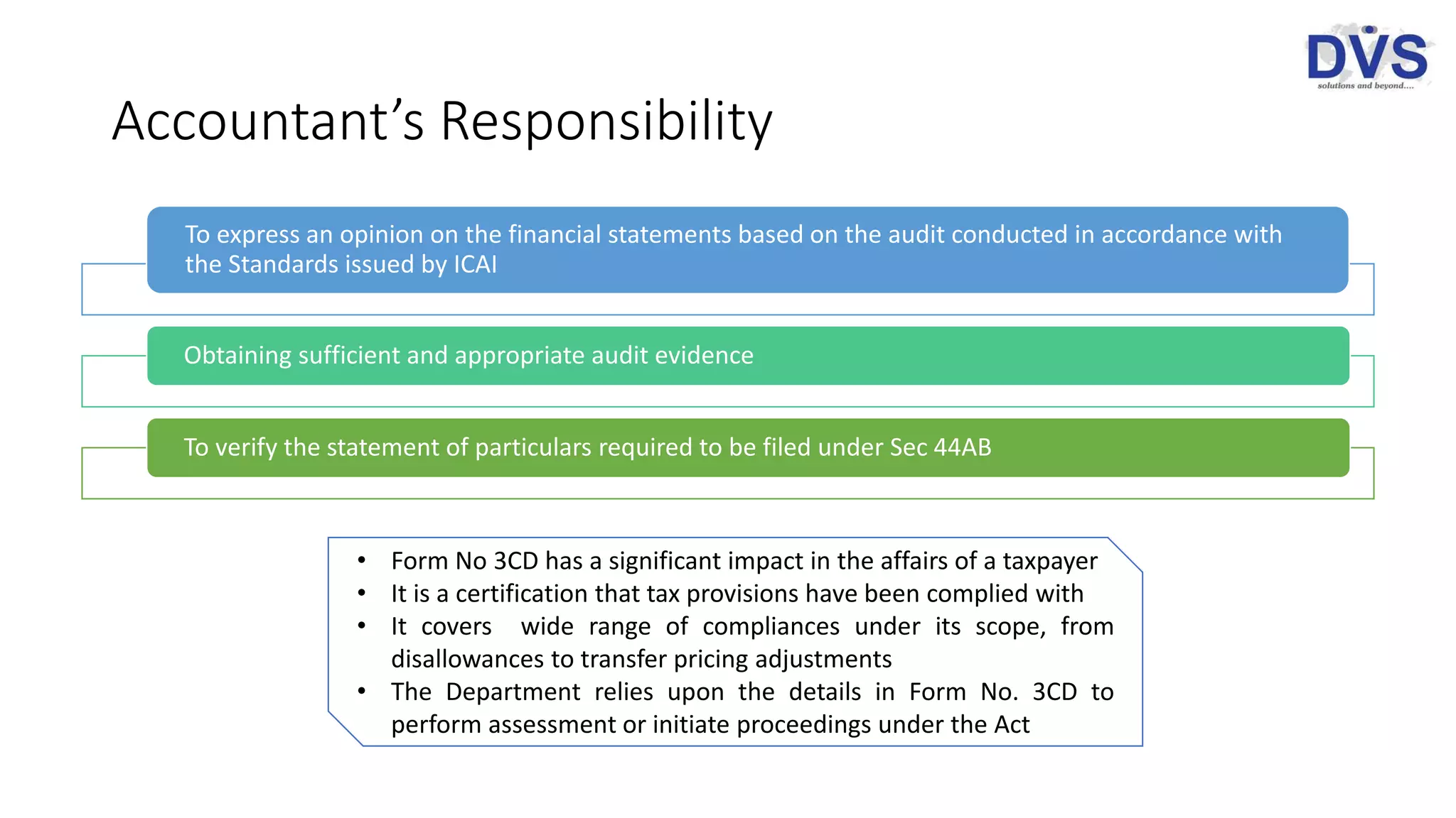Tax audit report form 3 ca, 3cb and 3cd | PPTX