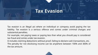 TAX PLANNING FOR CORPORATE (TAX AVOIDANCE, EVASION AND MANAGEMENT) | PPTX