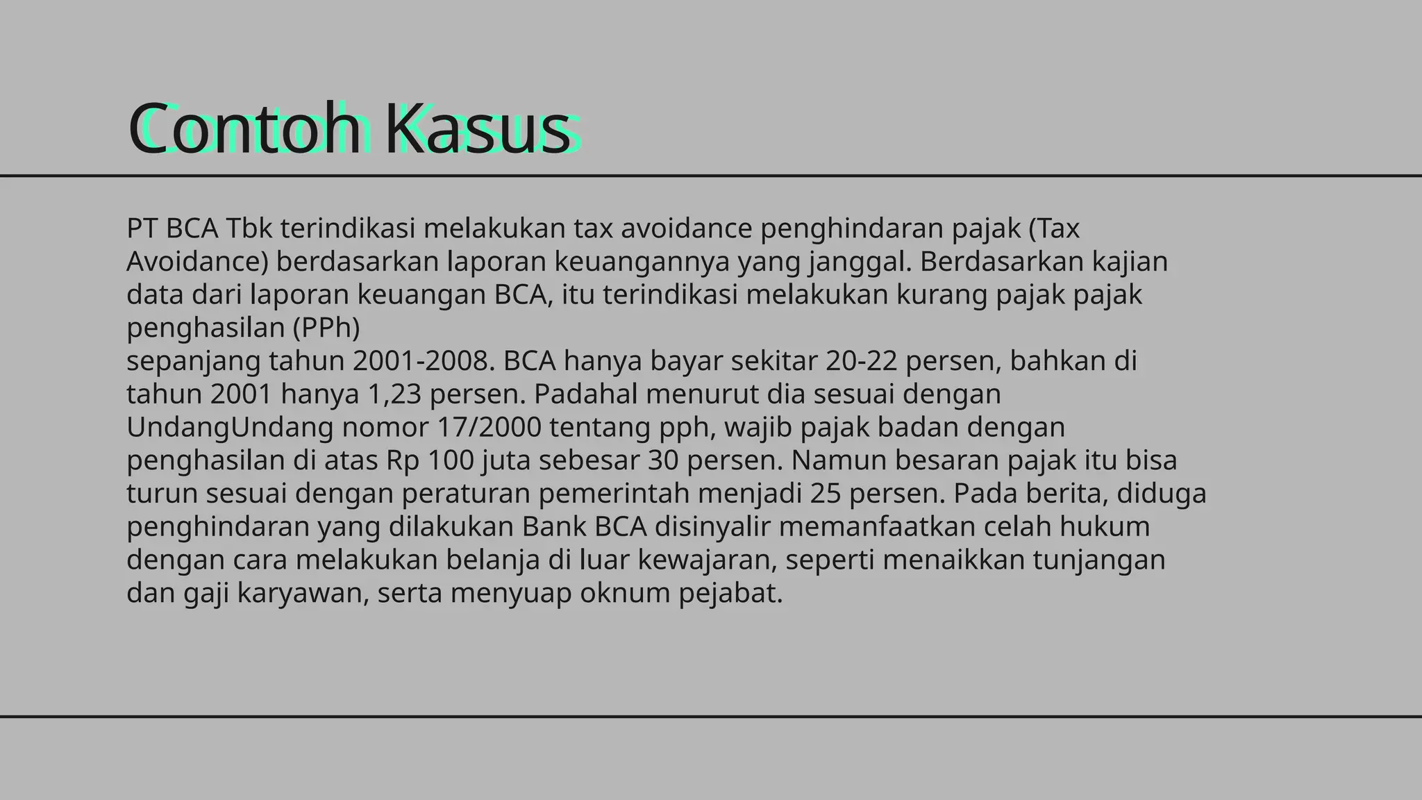 Pengertian tax avoidance dan contoh contohnya | PPTX