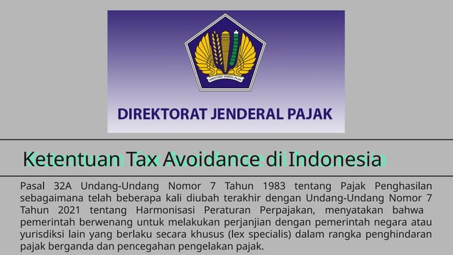 Pengertian tax avoidance dan contoh contohnya | PPTX