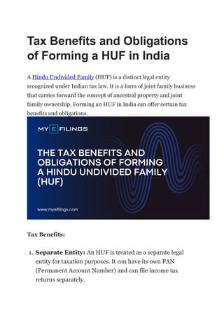 Tax Benefits and Obligations of Forming a HUF in India.pdf