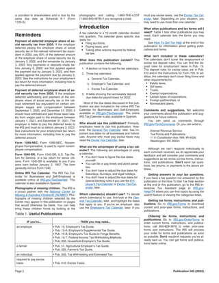 Tax calendar change pub 509 | PDF