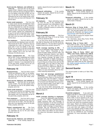 Tax calendar change pub 509 | PDF