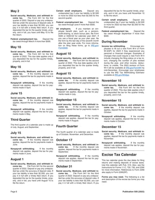 Tax calendar change pub 509 | PDF