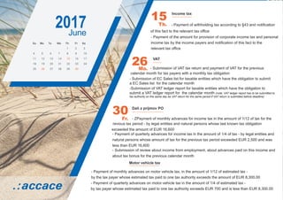 2017 Tax Calendar | Slovakia | PPT