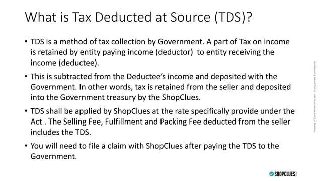 Tax deducted at source (TDS) | PPT
