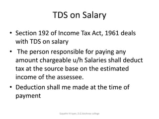 Tax deducted at source on salary | PPTX