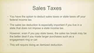 Commonly Overlooked Tax Deductions & Credits | PPT