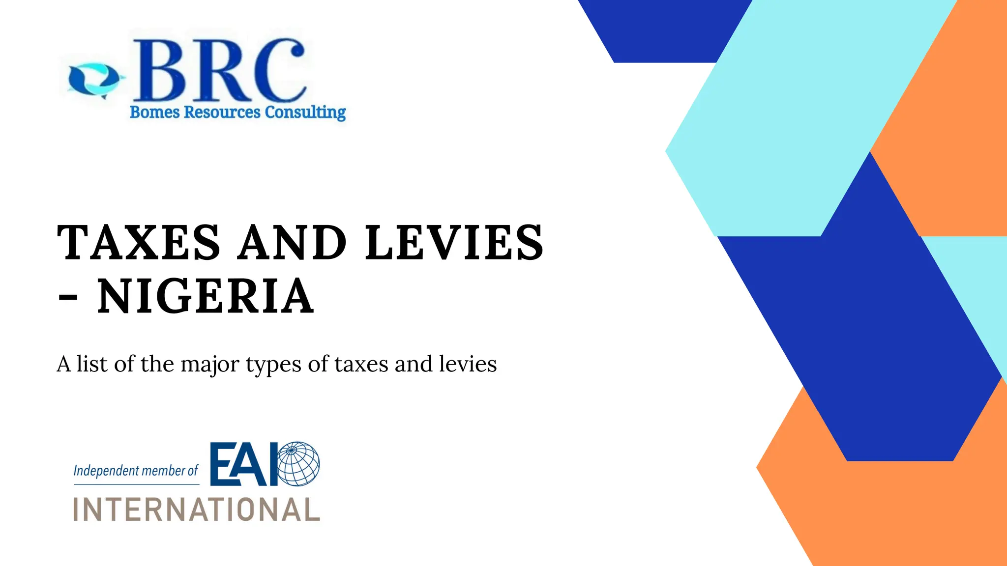 Types of taxes and levies in Nigeria - BRC | PDF