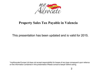 Taxes on property transfers in valencia | PPTX