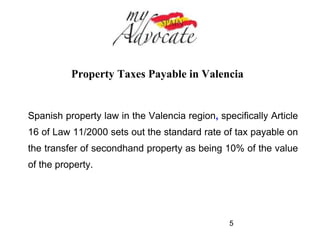 Taxes on property transfers in valencia | PPTX