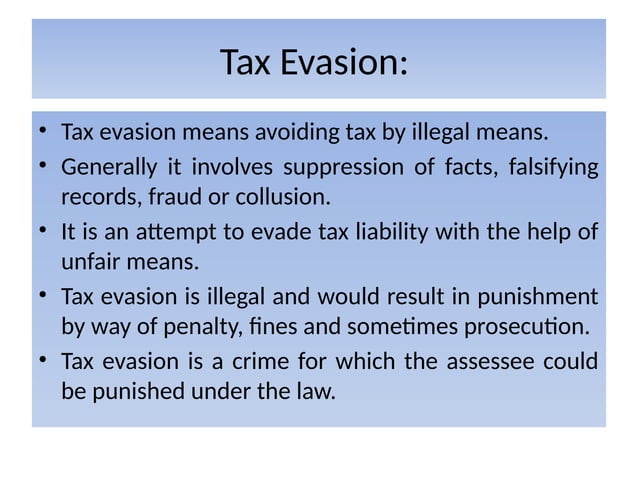 Tax evasion, Tax planning & Tax avoidance.pptx
