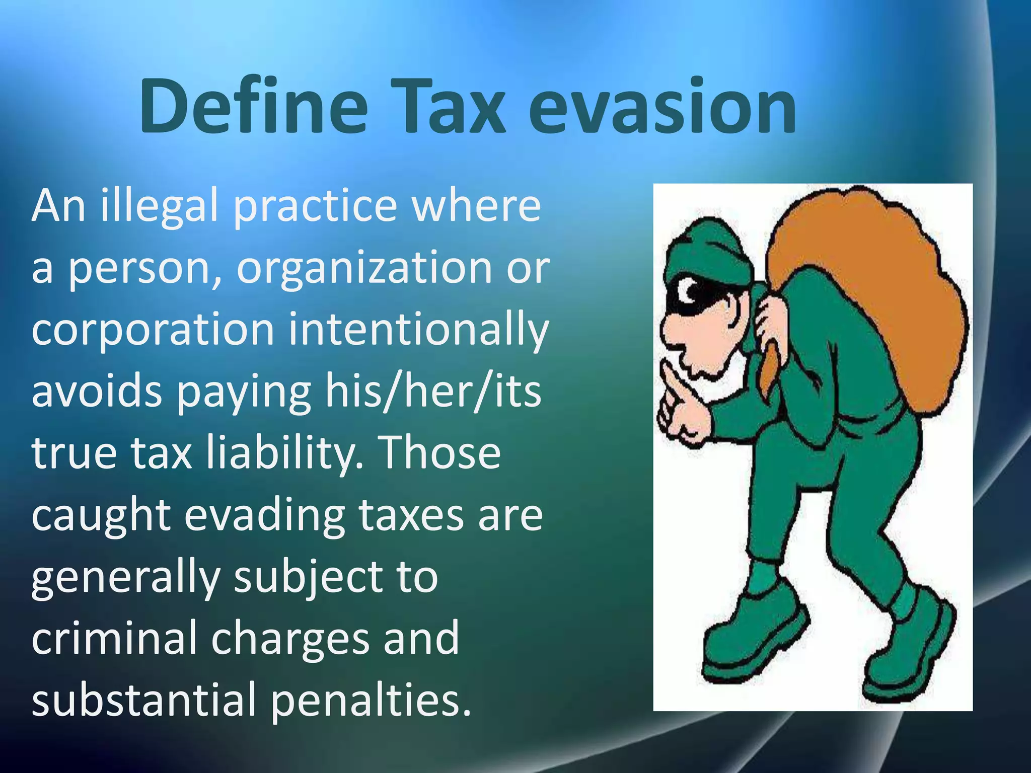 Tax evasion & tax avoidance | PPTX