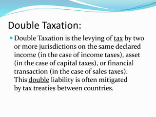 Double Taxation and Tax exemptions | PPTX