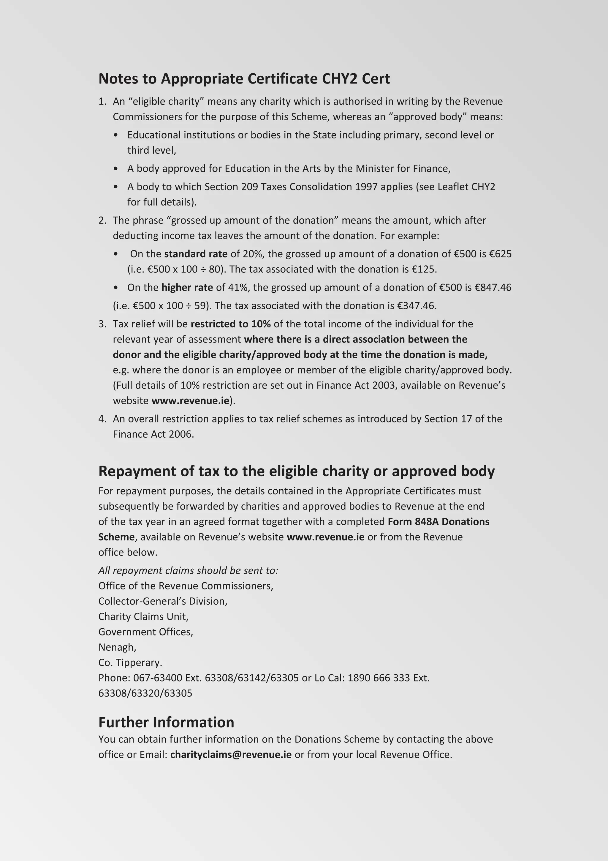 Trócaire Taxback Mailing 2011 - Tax Form CHY 2 | PDF