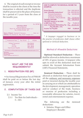 BIR Tax guide | PDF