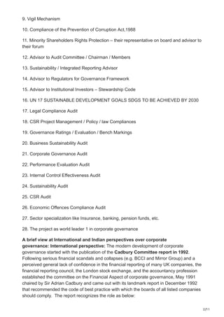 Golden opportunities under corporate governance | PDF